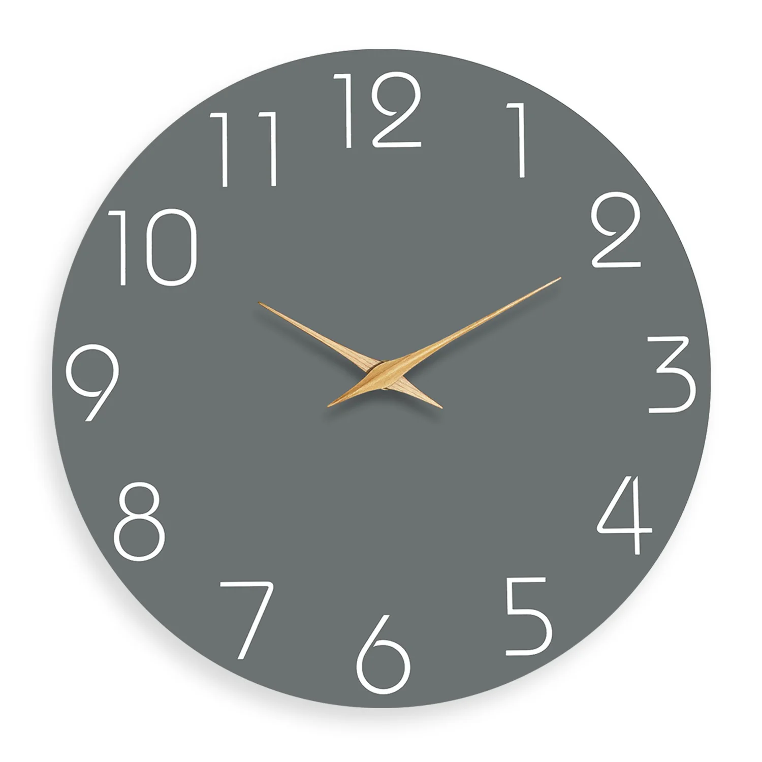 casual-Dark-Grey-Pattern-Wooden-Wall-Clock-Living-Room-Bedroom-Kitchen ...