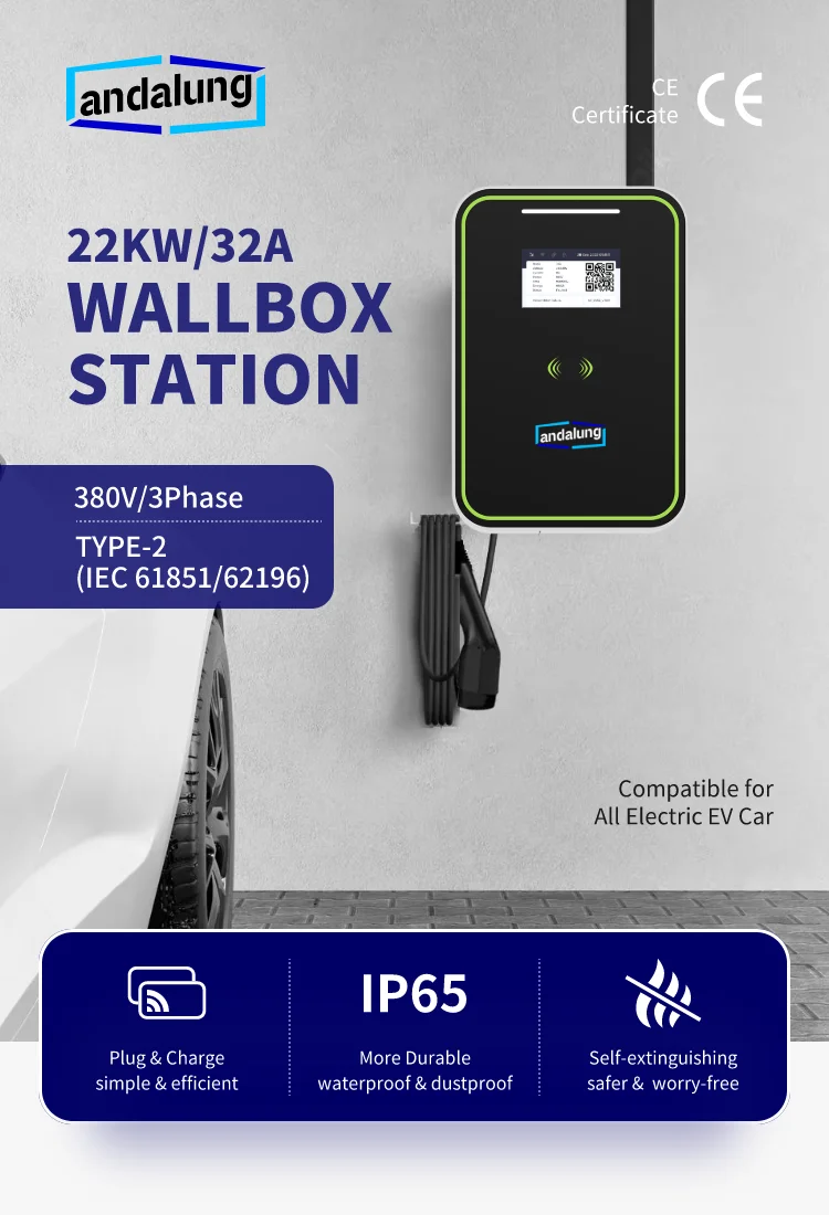 Andalung Ev Charging Stations 22kw 32A With Screen Charger TYPE2 GBT ...