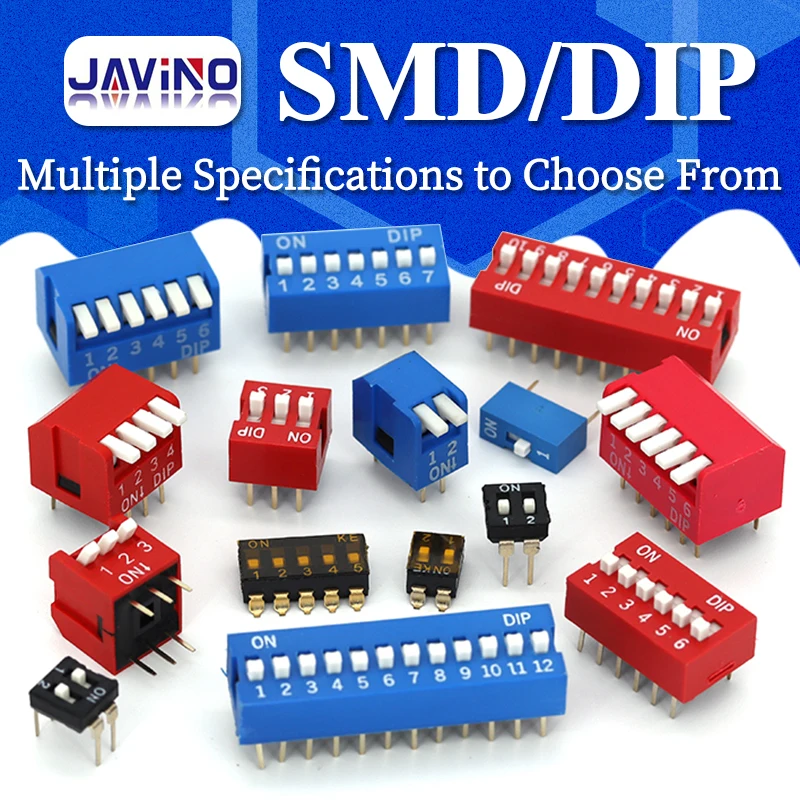 5PCS Slide Type Switch Module 1 2 3 4 5 6 7 8 10PIN /1.27/2.54mm ...