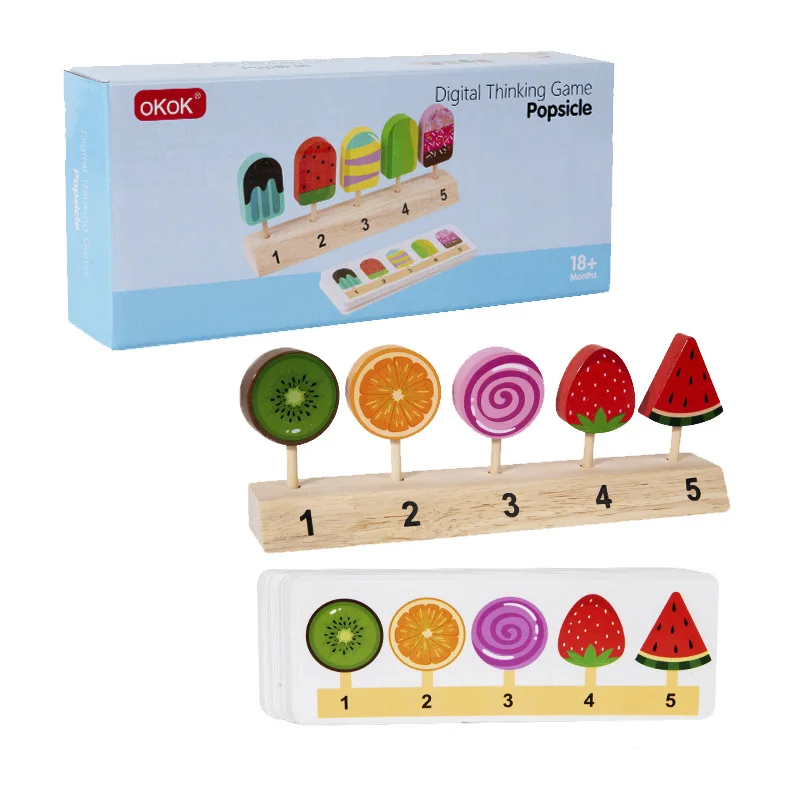 DIY Simulation Wooden Pretend Play Game Ice cream lollipop Color ...
