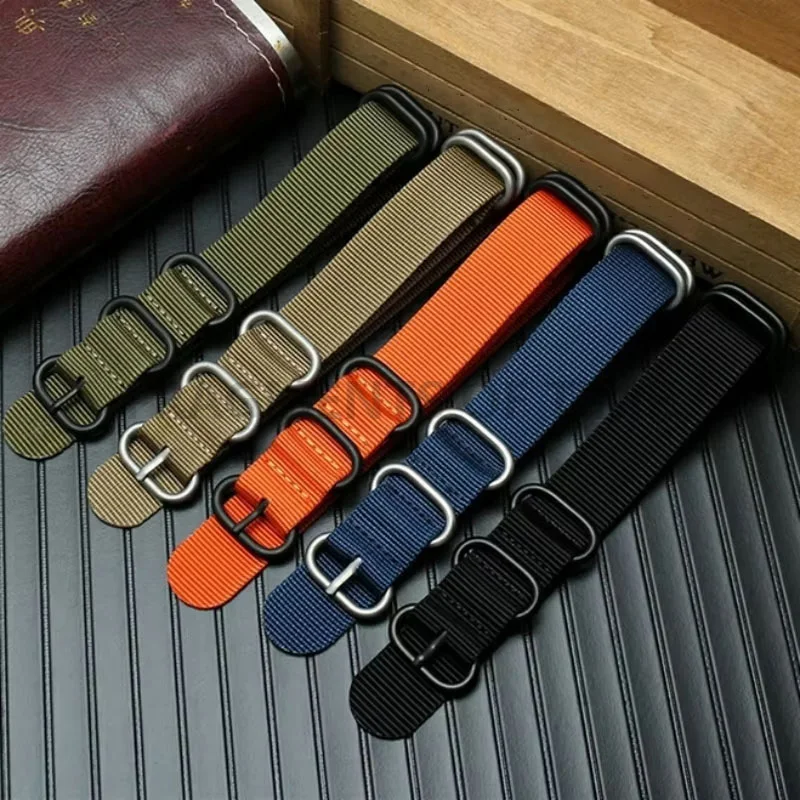 Nylon Watch Band 18mm 20mm 22mm 24mm Nato Strap Premium Army Sport Loop ...