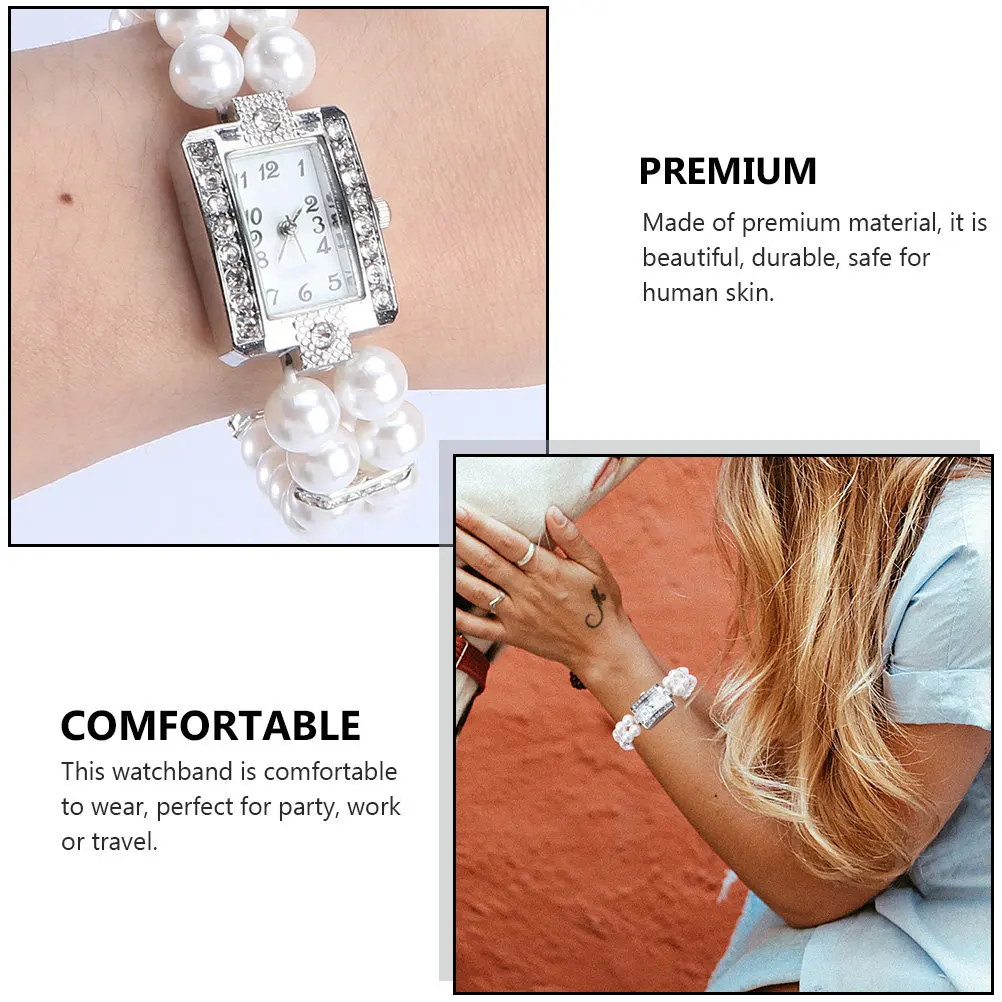 Reloj de moda para mujer, 2 uds., con correa de perlas de imitación ...