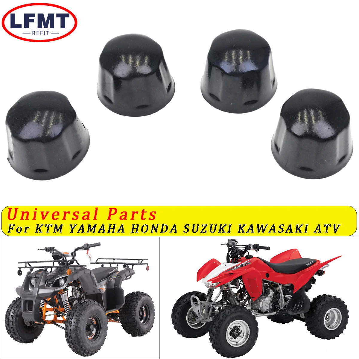 4pcs Wheel Hub Rim Rubber Cap Cover Replacement Caps Quad ATV Parts for ...