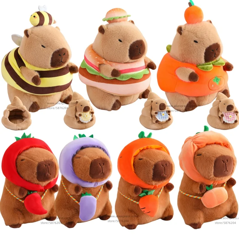 Cosplay-Bee-Capybara-Hamburger-Cloth-Capibara-PLushie-Stuffed-Vegetable ...