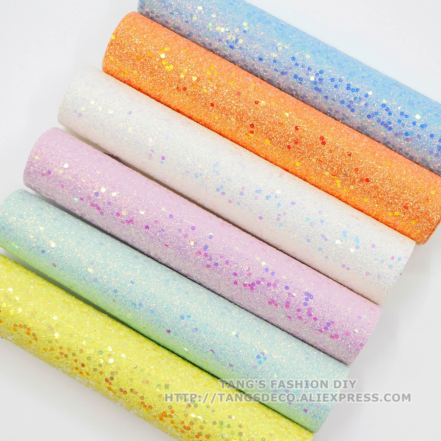6pcs-20x22cm-Shiny-Light-Color-Chunky-Mix-Small-Glitter-Leather-set ...