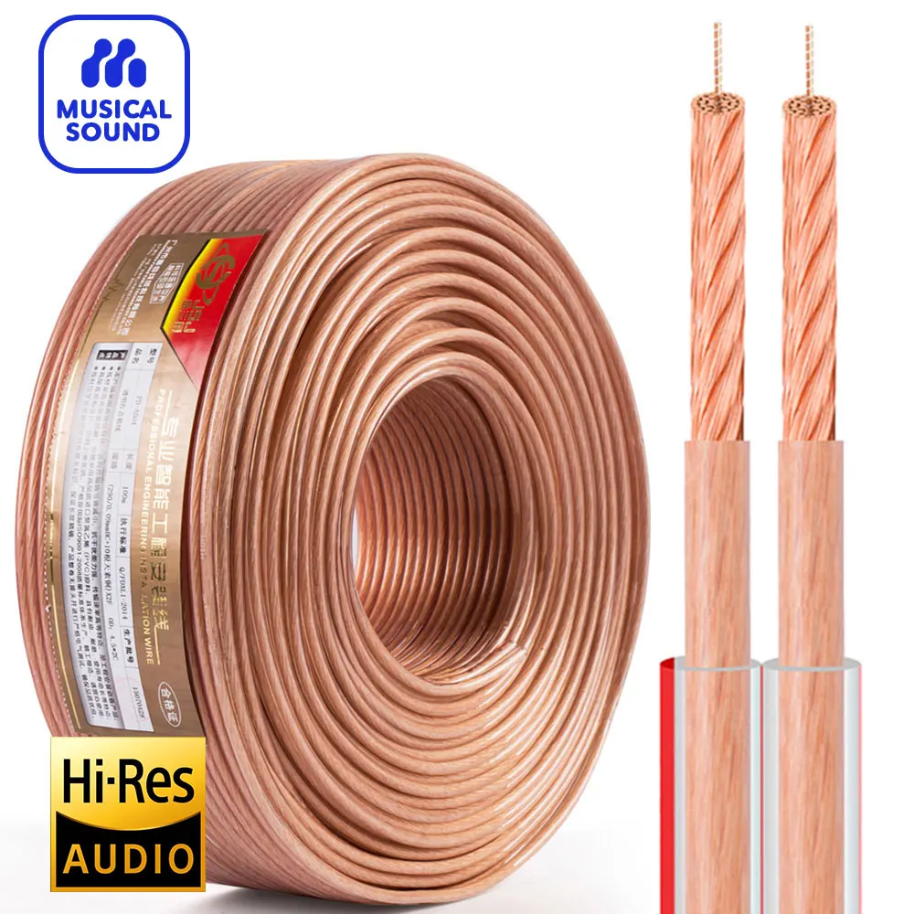 Musical-Sound-DIY-HIFI-Audio-Cable-Oxygen-Free-Pure-Copper-Speaker-Cord ...