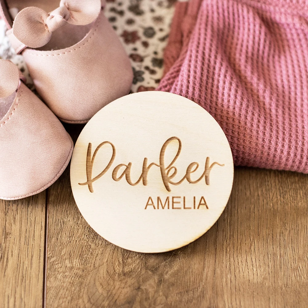 Personalized Wooden Baby Girl Boy Name Newborn Tags Baby Shower Gift ...