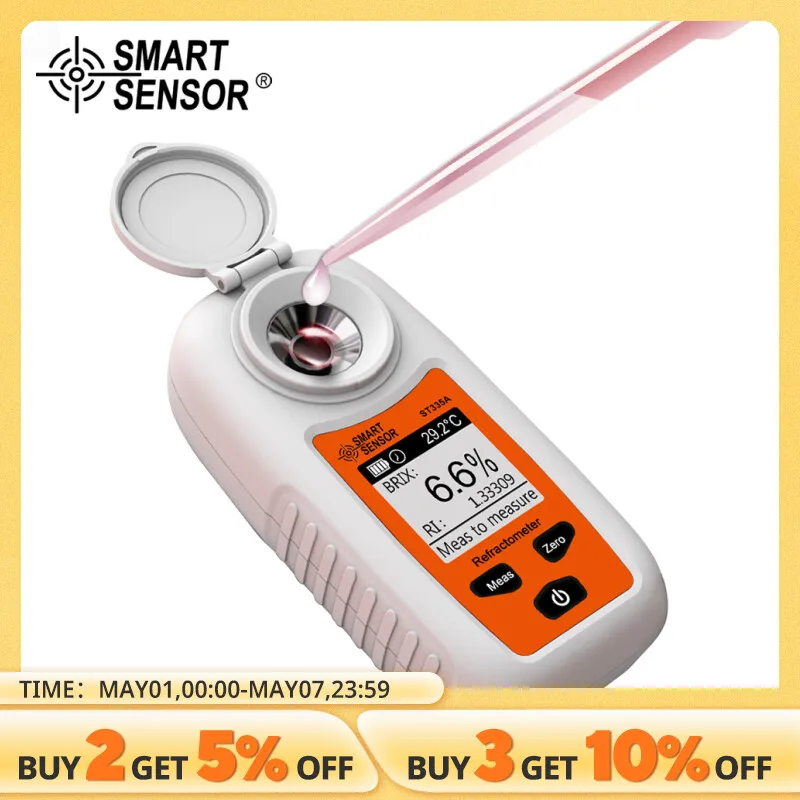 SMARTSENSOR-LCD-Digital-Refractometer-Brix-Meter-Fruit-Juice-Beverage-ATC-Sugar-Content ...