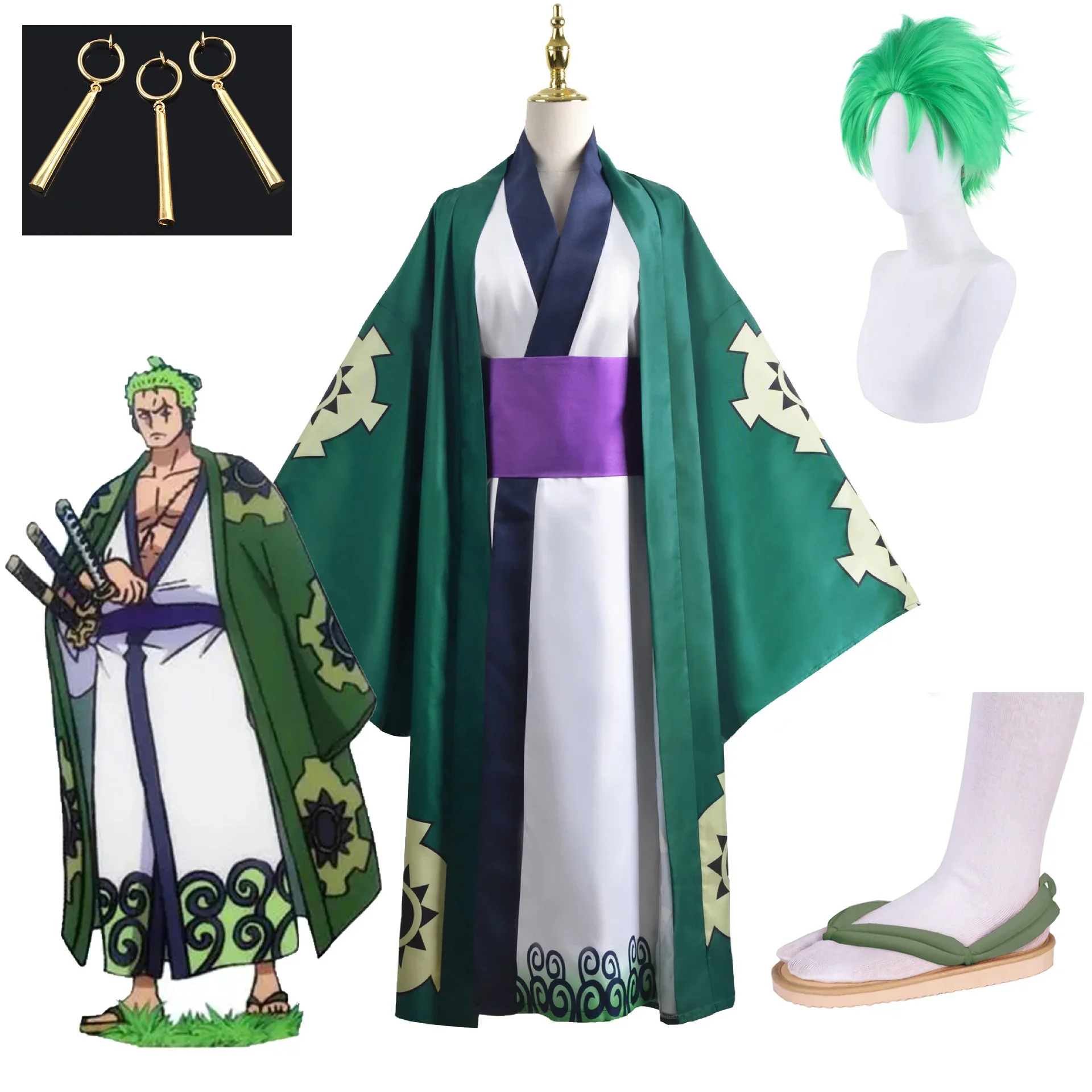 Roronoa-Zoro-disfraz-de-Anime-para-mujer-y-hombre-traje-completo-de-una ...
