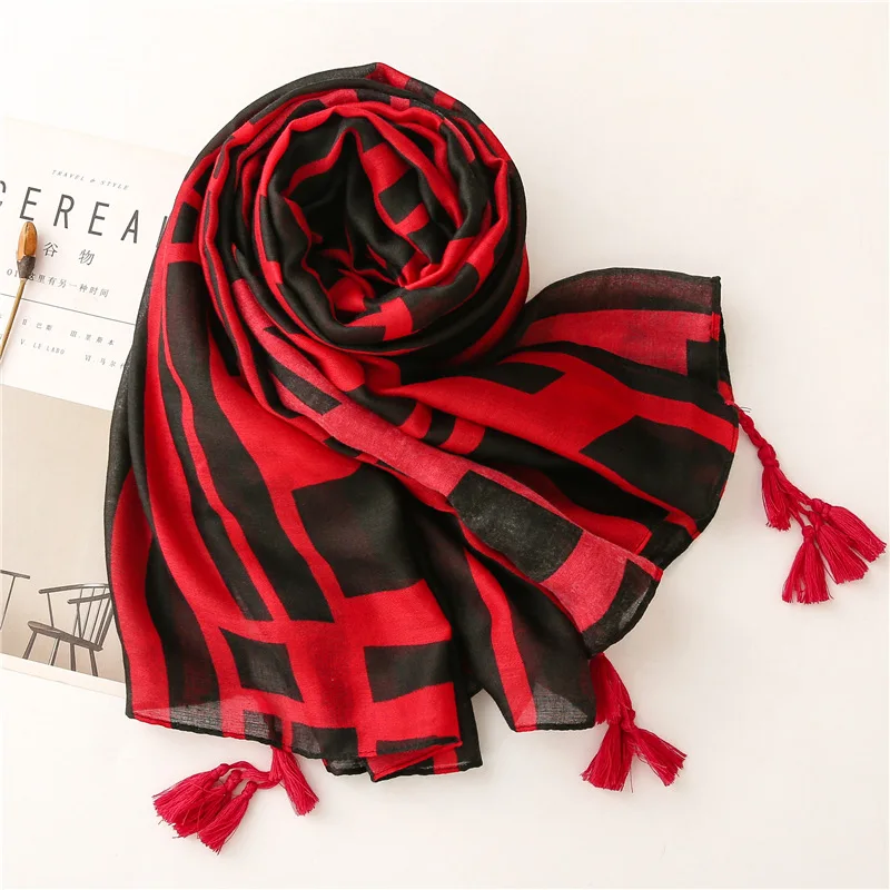 Ladies-designer-scarf-in-black-and-white-luxury-brand-scarf-woman ...