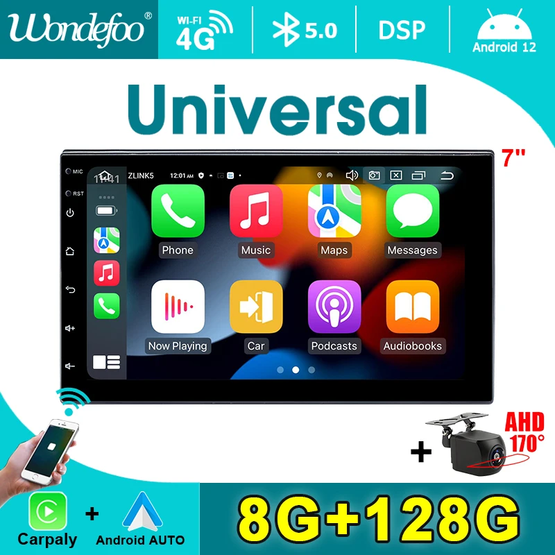 8G-128G-Carplay-Android-auto-stereo-Autoradio-2Din-7-Universal-WIFI-4G ...