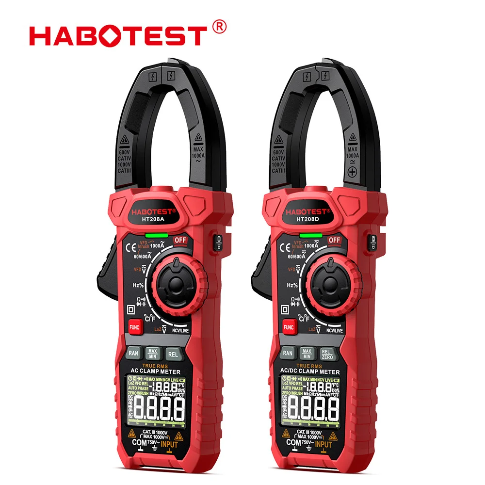 HABOTEST-HT208-Digital-Clamp-Meter-AC-DC-Current-Voltage-Temperature ...