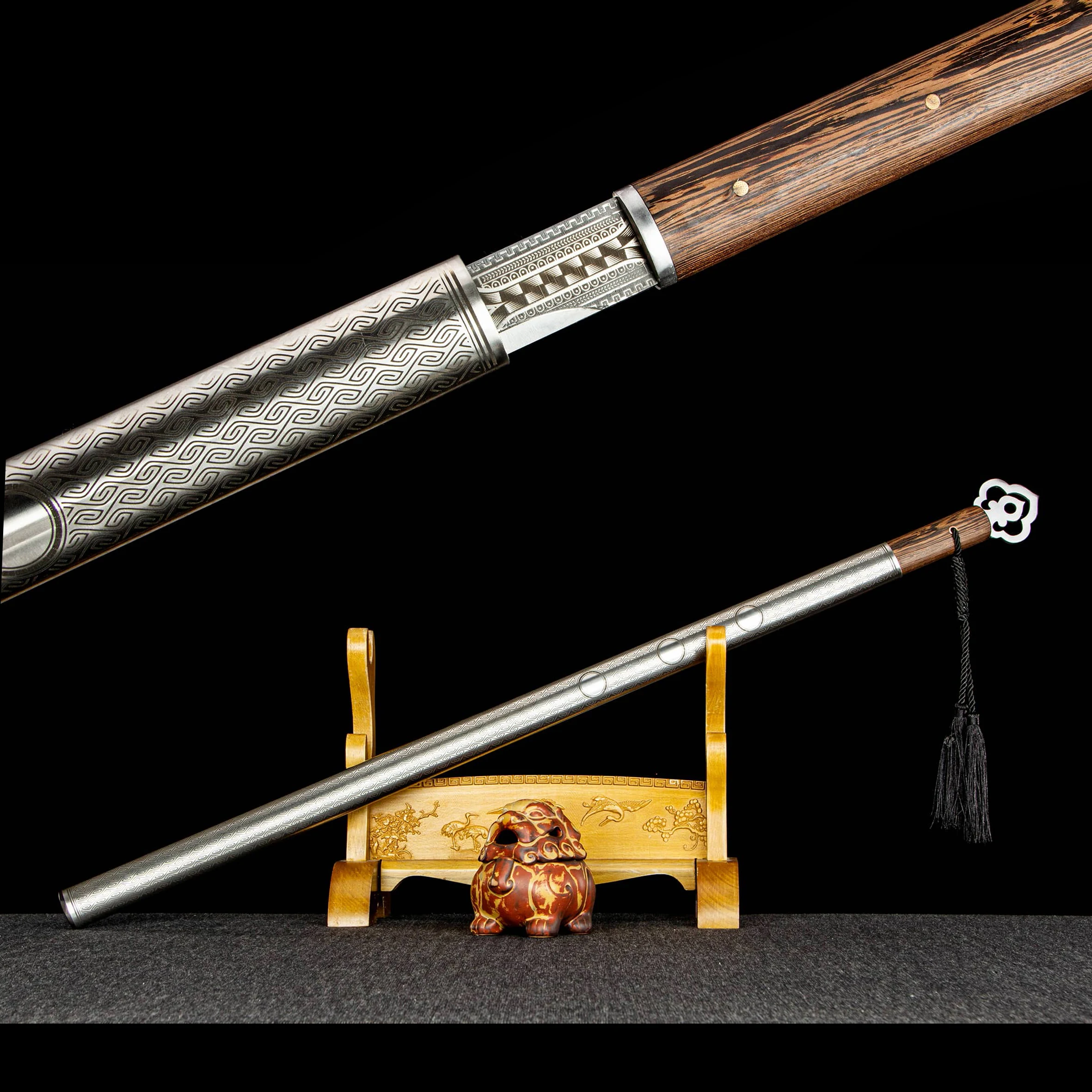 99cm-medieval-stainless-steel-metal-Real-sword-7Cr17MOV-Real-steel-hand ...