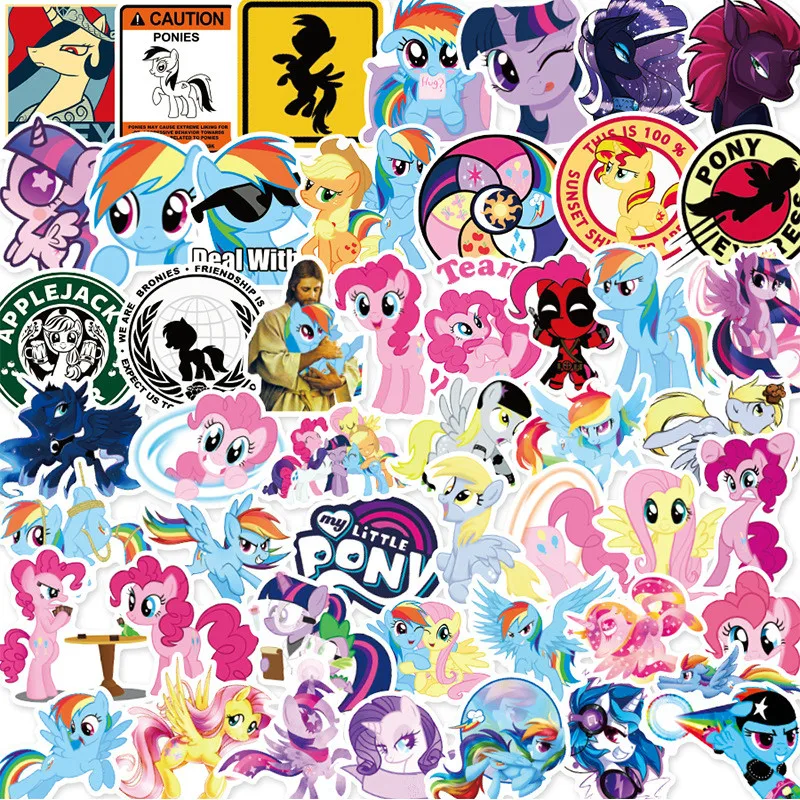 50Pcs-Hasbro-My-Little-Pony-Stickers-Cute-Cartoon-Stickers-Mobile-Phone ...