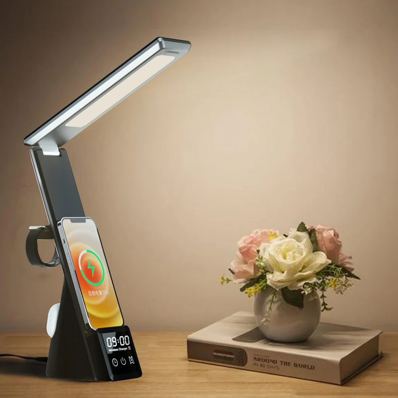 LED-Desk-Lamp-With-Wireless-Charger-Multifunction-Table-Lamp-with-3 ...