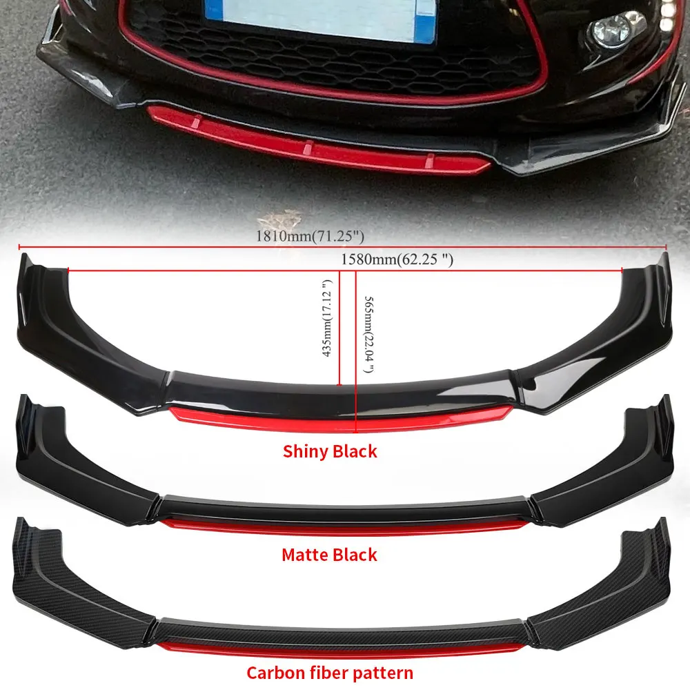 Universal-Car-Front-Bumper-Lip-Body-Kit-Spoiler-Splitter-Diffuser-4PCS ...