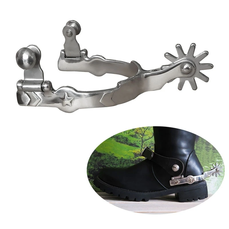 1-Pair-Western-Horse-Spurs-Low-carbon-Steel-Horse-Riding-Spurs ...
