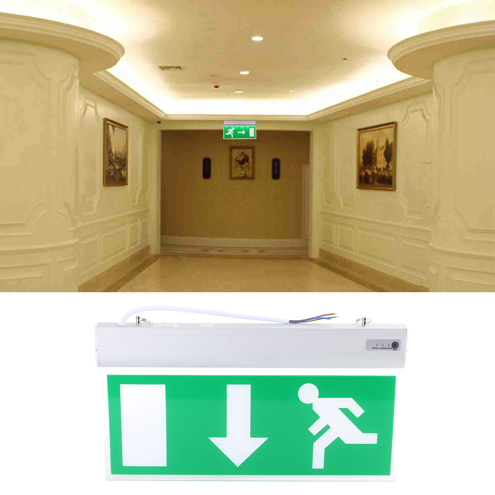 ZK40 Acrylic LED Emergency Exit Lighting Sign Safety Evacuation ...