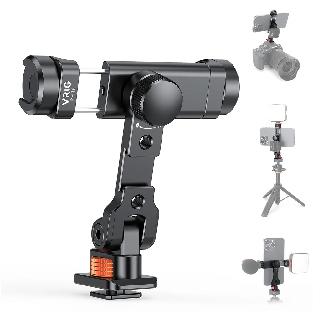 VRIG-Metal-Phone-Tripod-Mount-w-Arca-Cold-Shoe-1-4-Hole-360-Rotate ...
