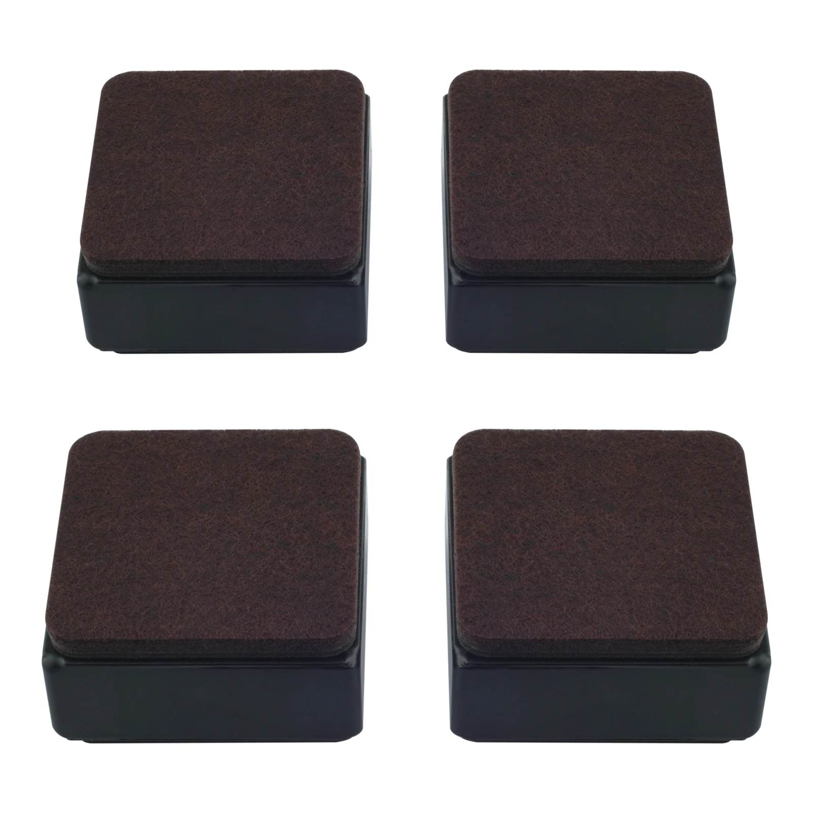 4Pcs Square Furniture Feet Leg Bed Risers Heightening Pad black/brown ...