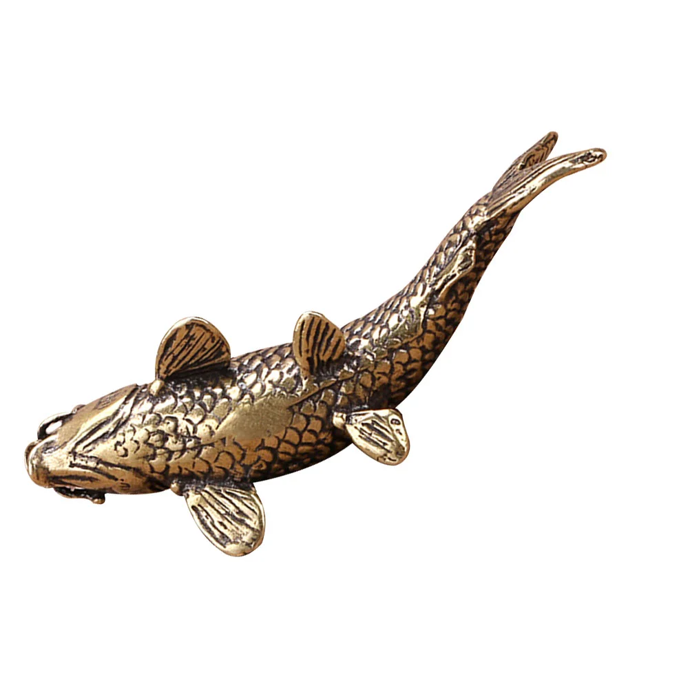Antique Carp Statue Decoration Desktop Copper Craft Home Table Carp ...