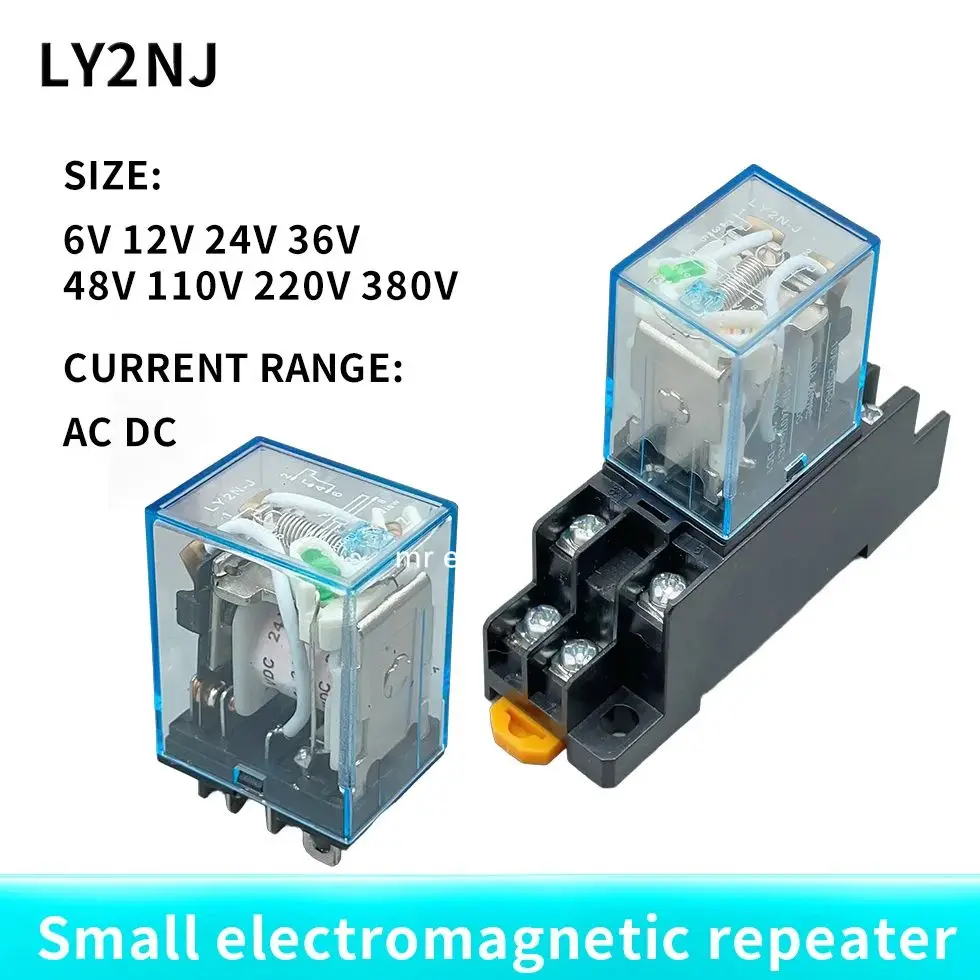 10Pcs-Relay-LY2-DC12V-DC24V-AC110V-AC220V-Small-relay-10A-8-Pins-Coil ...