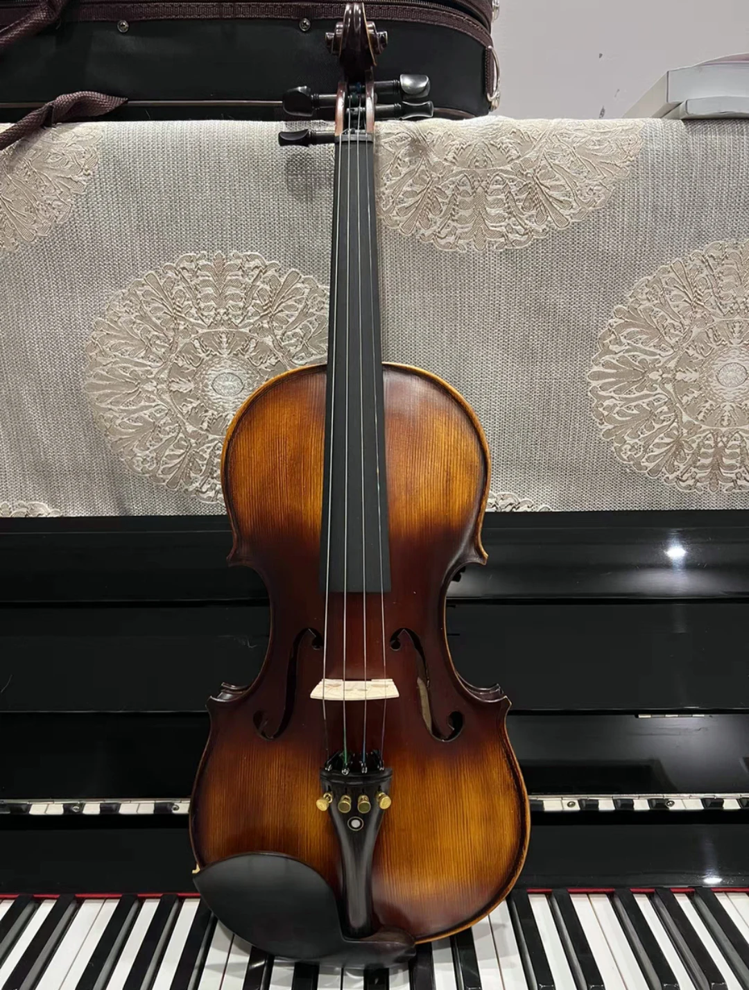 Italian vintage varnish Handmade Violin 4/4 3/4 1/2 1/4 Dark brown ...