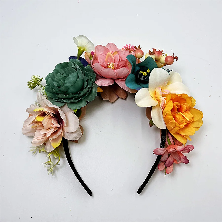 New Fashion personality Boho Flower Crowns Headband For Women Faux ...