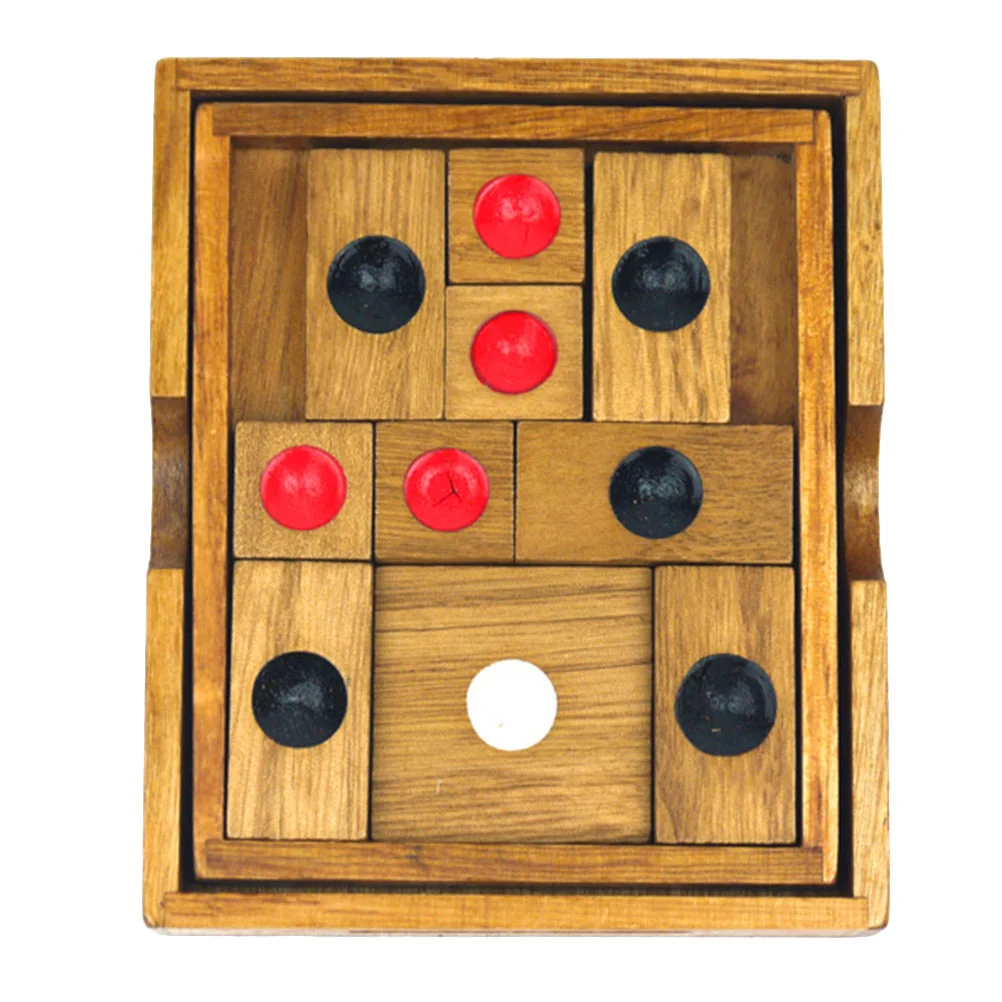 1pc Wooden Chess Board Round Dot Chess with Black White Red Dots ...