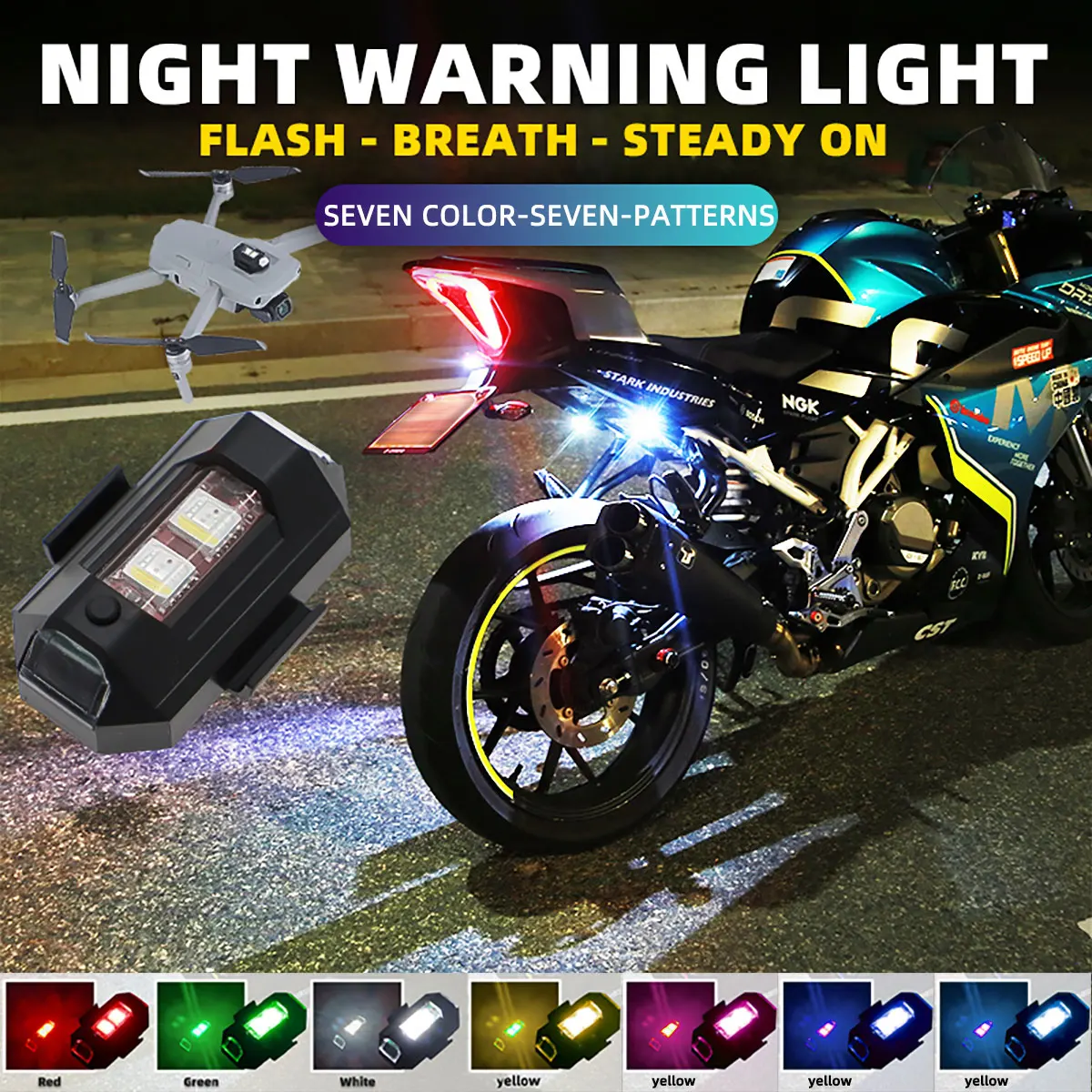 Mini-Motorcycle-Warning-Lamp-LED-Drone-Strobe-Light-7-Colors-Night ...