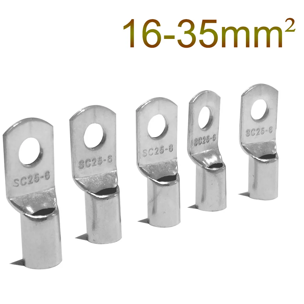 10PCS/5PCS Bolt Hole Tinned Copper Lugs Ring Crimp Terminal Wire ...