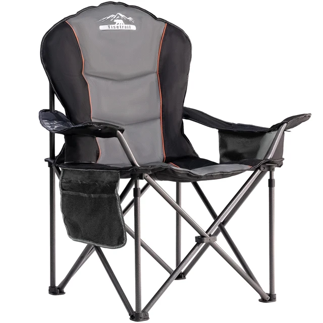 Tisetrail Oversized Camping Chair Folding Chair with Cooler Padded ...