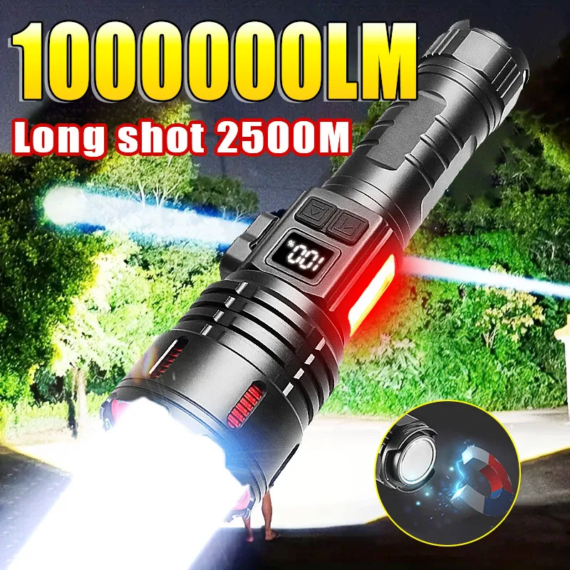 1000000LM-High-Power-LED-Flashlights-Side-Light-and-OLED-Power-Display ...