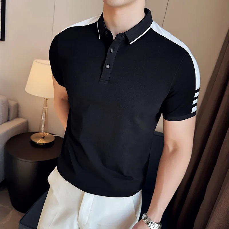 Spring-Summer-Men-s-POLO-Shirt-High-End-Casual-Short-Sleeved-Knitted ...