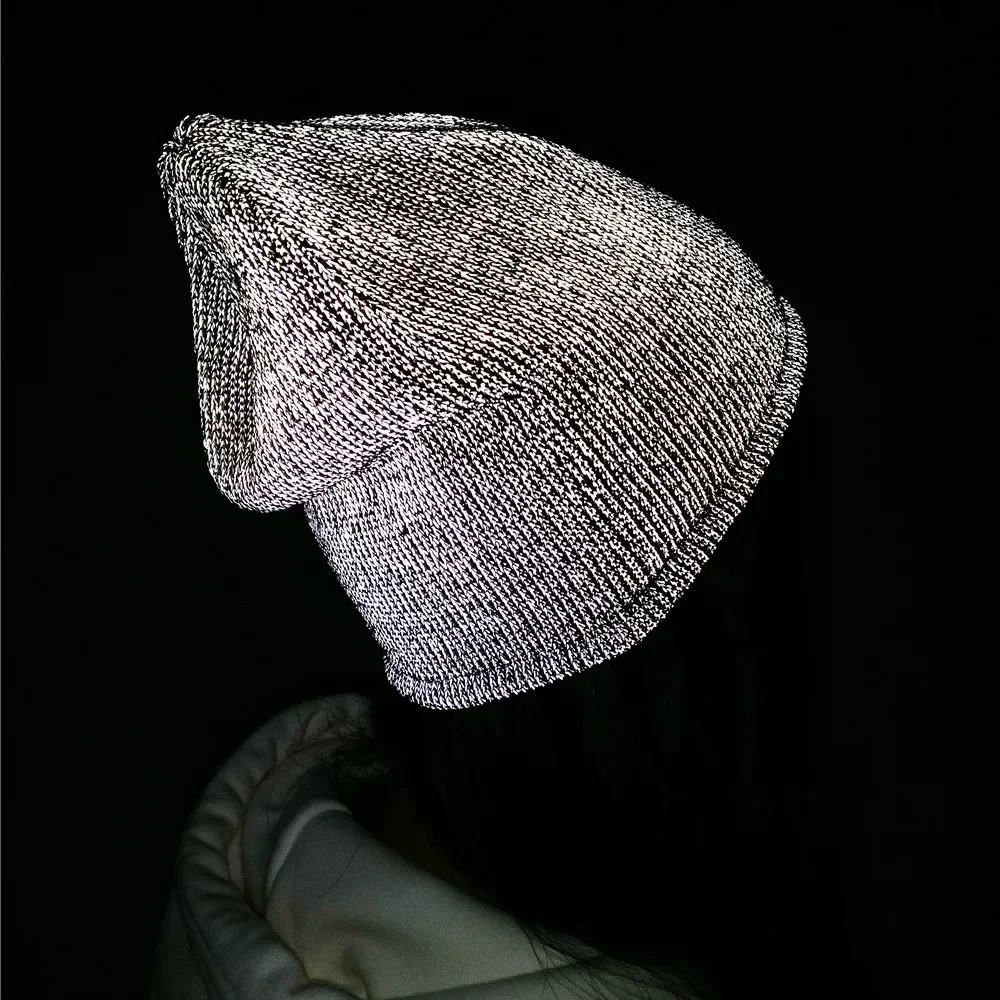 TOHUIYAN Reflective Beanie Hat For Men Women Autumn Winter Warm Knitted ...