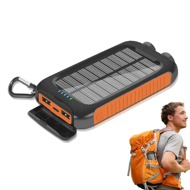 Solar Charger Power Bank Quick Charge 3 Outputs Outdoor Waterproof ...