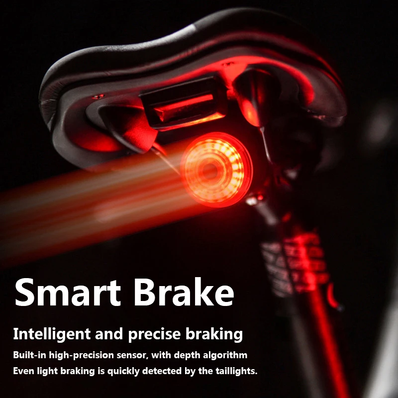 Smart-Bicycle-Tail-Rear-Light-Auto-Start-Stop-Brake-IPX6-Waterproof-USB ...