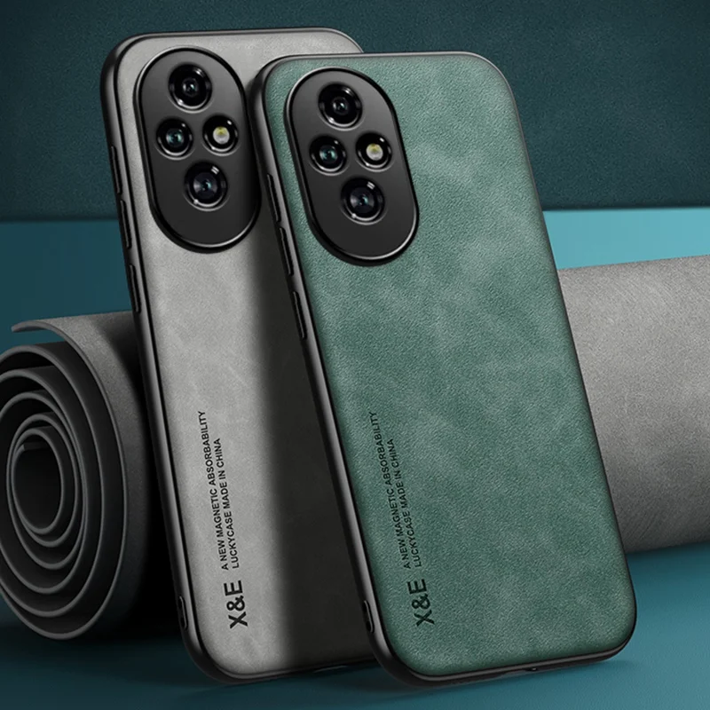 Luxury-PU-Leather-Case-For-Honor-200-Pro-Back-Cover-Magnetic-Silicone ...