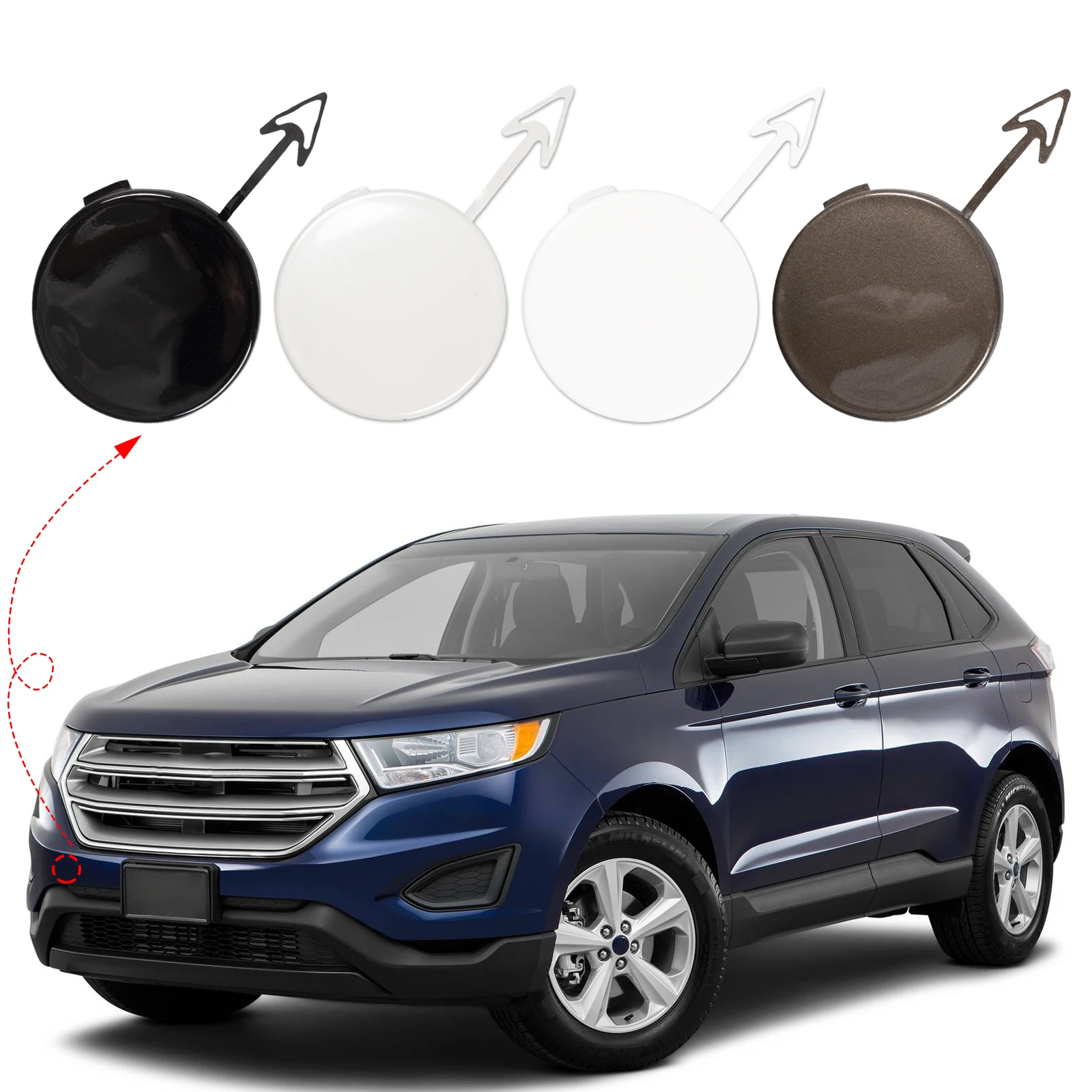 Front-Bumper-Tow-Hook-Cover-Cap-Towing-Eye-For-FORD-EDGE-Accessories ...