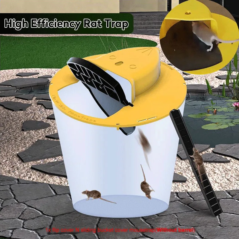 O50-New-Auto-Mice-Trap-Reusable-Smart-Rat-Trap-Flip-Bucket-Lid-Trap ...