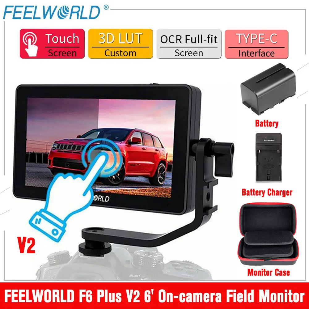 FEELWORLD F6 PLUS V2 6' On camera DSLR Field Monitor 3D LUT Touch ...