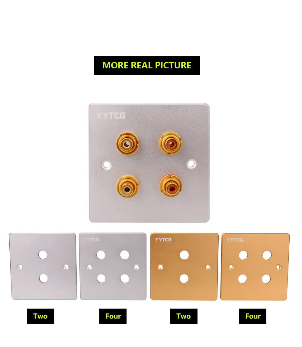 Panneau audio RCA femelle plaqué or,plaque de borne de haut-parleur ...