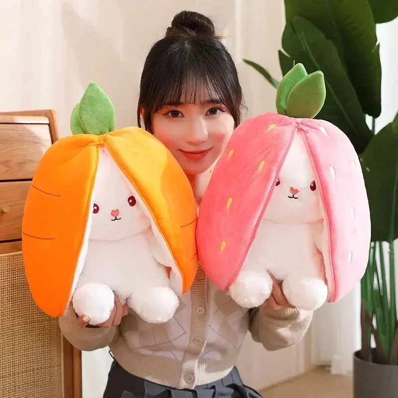 Cute-Cartoon-Rabbit-Transfigured-Plush-Toys-Kawaii-Carrot-Strawberry ...