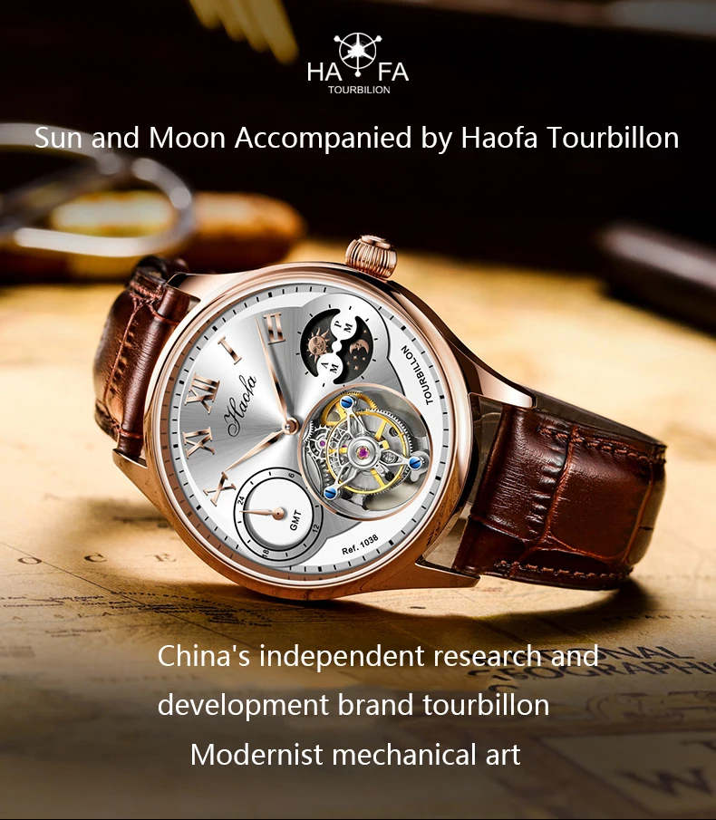 PP Multifunction Real Tourbillon Movement Mens Watch Mechanical ...