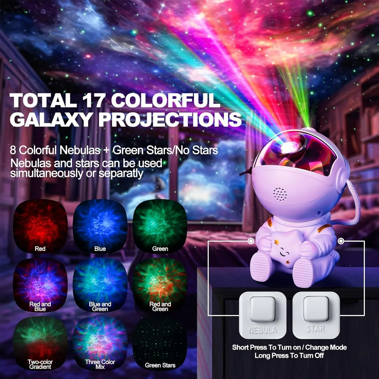 Galaxy-Projector-Led-Night-Light-Star-Projector-Astronaut-Projector ...