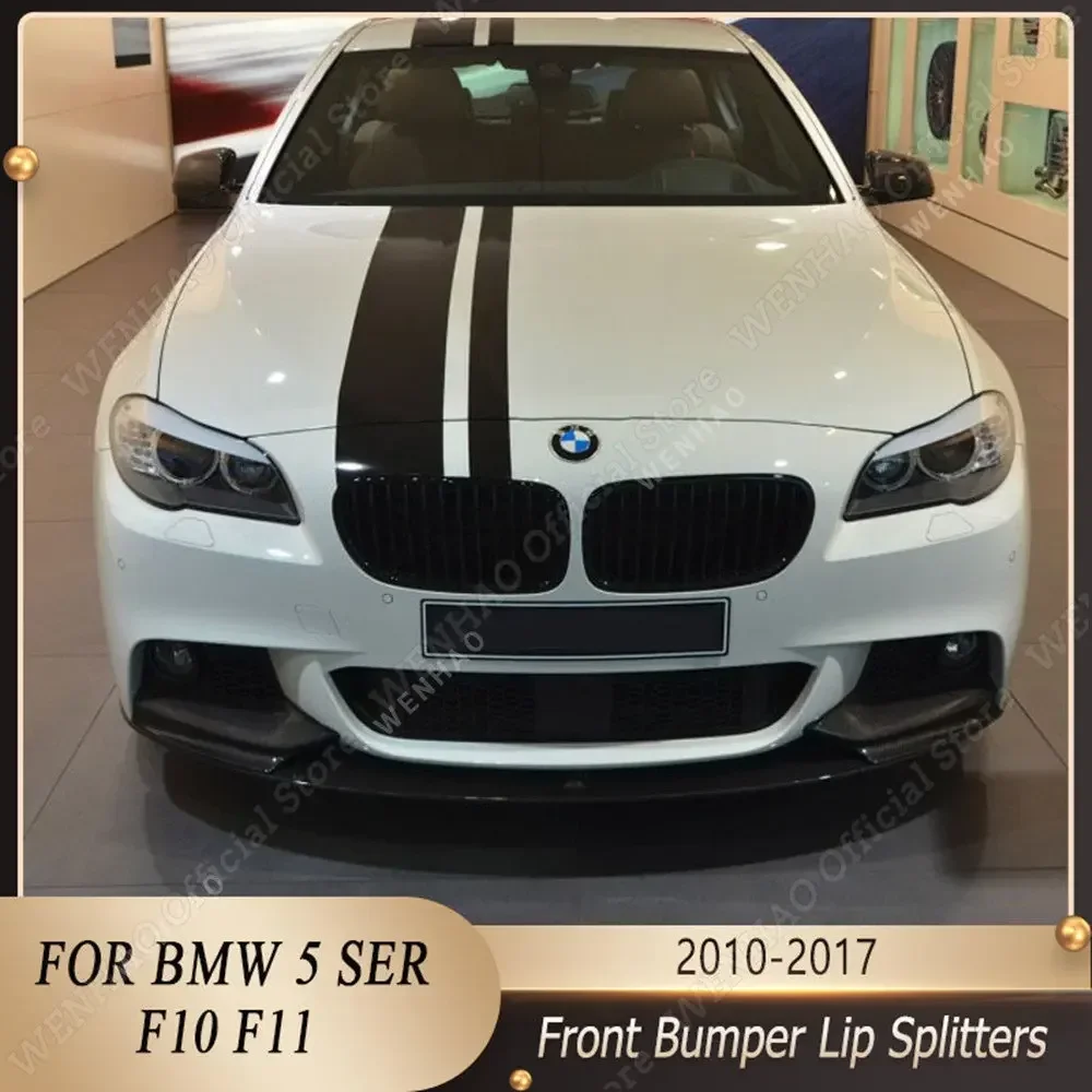 For-BMW-F10-F11-Front-Bumper-Lip-Spoiler-Body-Kit-Cover-Diffuser ...
