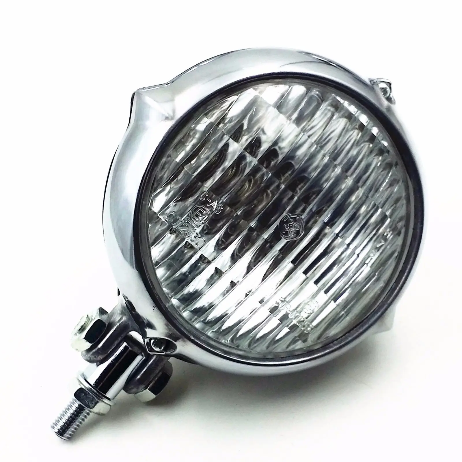 Clear-Vintage-Headlight-Motorcycle-Head-Lamp-Cruiser-Cafe-Racer-Bobber ...