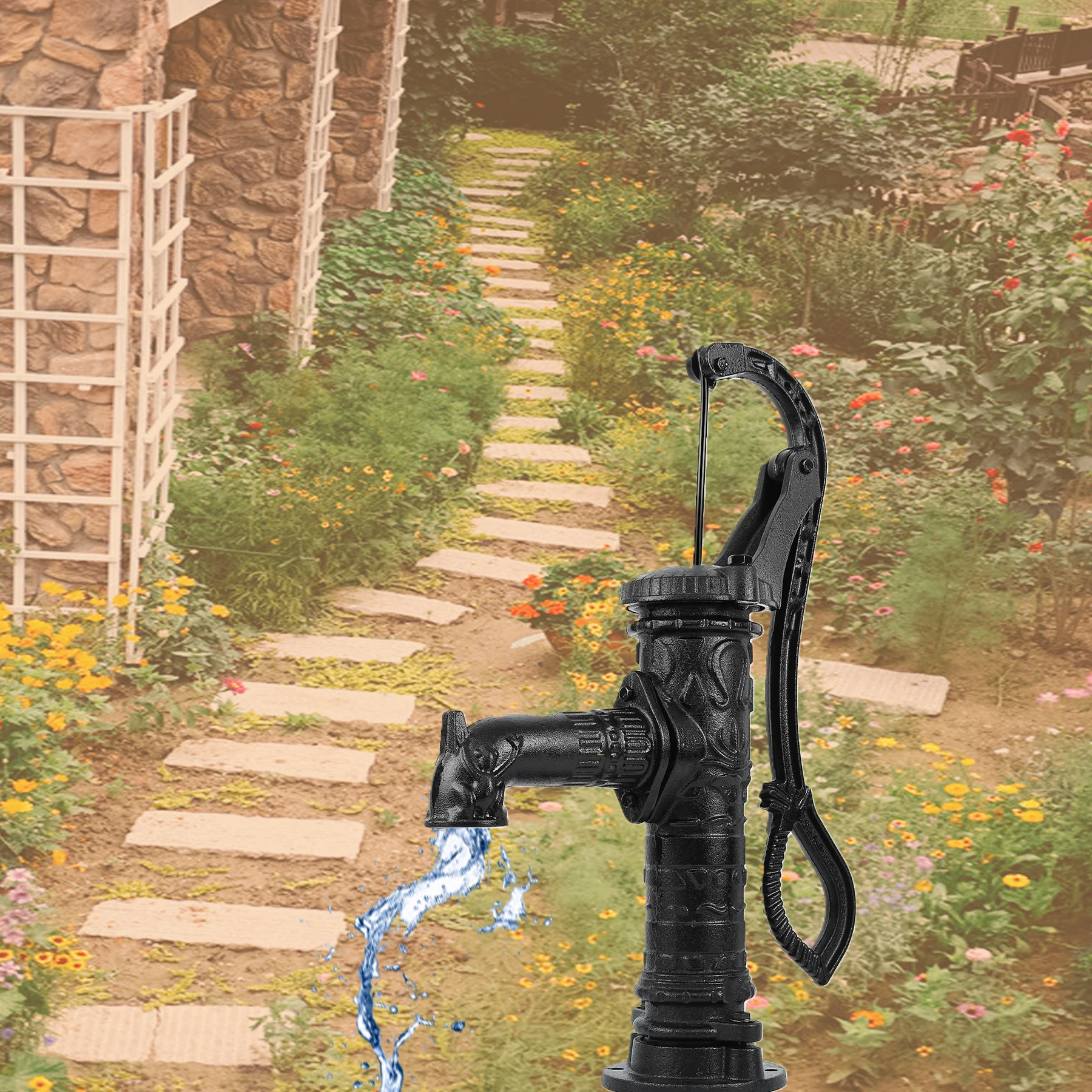Samger-Retro-Hand-Water-Pump-Pitcher-Pump-Cast-Iron-For-Outdoor-Yard ...