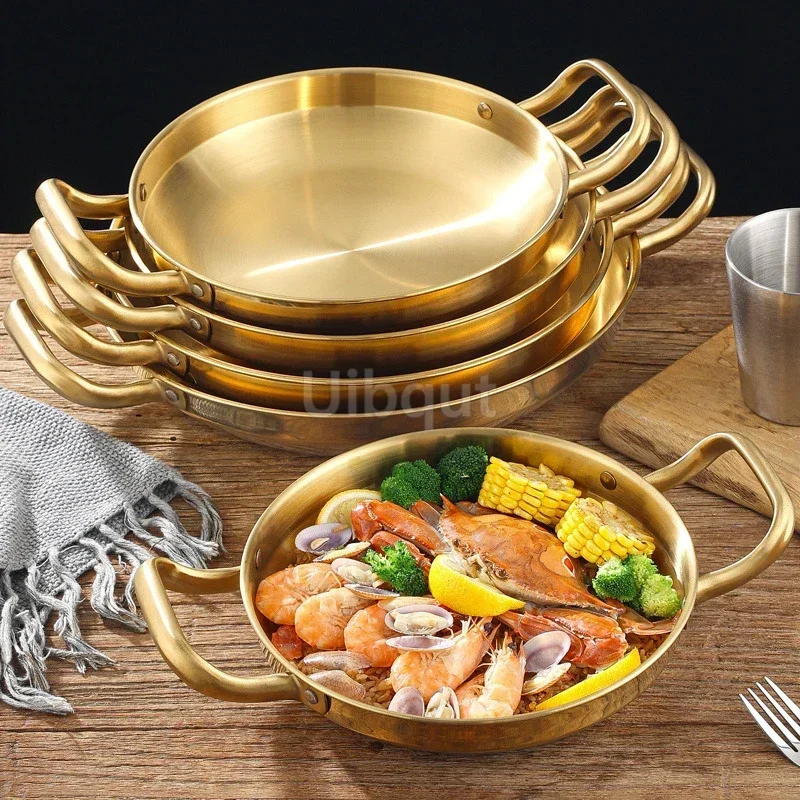 Golden-Korean-Army-Hotpot-Thickened-commercial-double-ear-Frying-pan ...