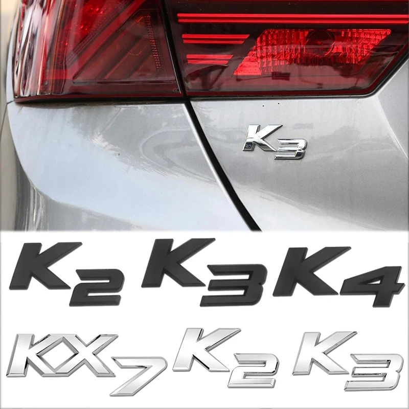 Metal-Letter-Car-Emblem-Rear-Trunk-Badge-Sticker-Decal-for-KIA-K2-K3-K4 ...